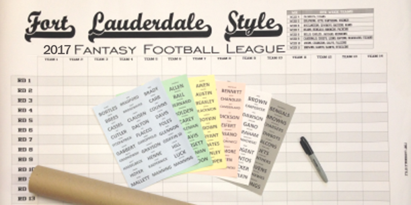 Great 2017 Customized Fantasy Football Draft Boards